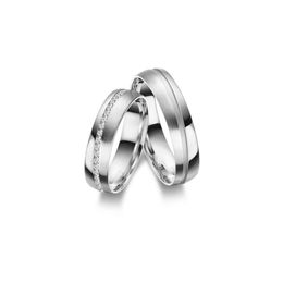 Partnerring MARRYA Fingerringe Gr. 52, Weißgold 333, silberfarben (herren ring, silber) Damen 333 Weißgold Trauringe Eheringe Partnerringe – das Zeichen Eurer Liebe