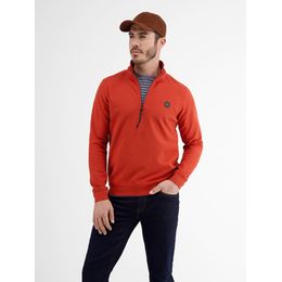 Sweatjacke Lerros "Lerros Sweat-Troyer in Strukturqualität" Gr. M, grau (lava red) Herren Sweatjacken