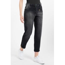 5-Pocket-Jeans Recover Pants "Dunja" Gr. 44, Normalgrößen, schwarz (black) Damen Jeans mit ausgefallenen Details