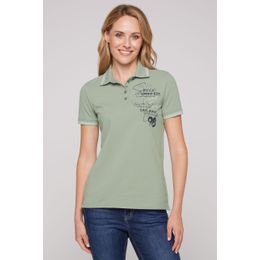 Poloshirt SOCCX Gr. L, blau (muted aqua) Damen Shirts mit längerer Rückenpartie