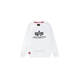 Sweater Alpha Industries "Alpha Industries Kids - Sweatshirts Basic Sweater Kids" Gr. 10, weiß, Mädchen, Obermaterial: 80% Baumwolle, 20% Polyester, Sweatshirts