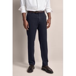 Stoffhose Bugatti Gr. 33, Länge 32, blau (marine), Herren, 61% Baumwolle, 37% Lyocell, 2% Elasthan, unifarben, Hosen, aus einem Baumwoll-Elasthan-Mix