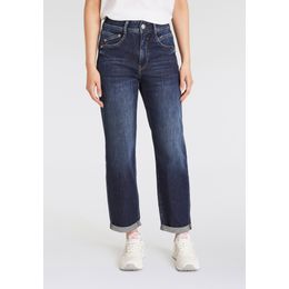 5-Pocket-Jeans Herrlicher "Gila HI Tap Recycled Denim Light" Gr. 26, N-Gr, schwarz (mysterious), Damen, Denim/Jeans, Obermaterial: 98% Baumwolle, 2% Elasthan, unifarben, Jeans, im Five-Pocket Style