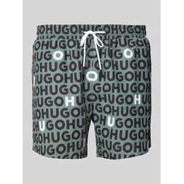 Hugo Regular Fit Badehose mit Label-Print Modell 'TORTUGA'