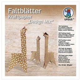 URSUS® Faltblätter Kraftpapier braun-weiß 100 St.