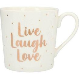 Depesche Kaffeebecher Live, Laugh, Love weiß/gold 0,3 l