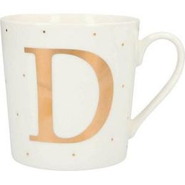 Depesche Kaffeebecher Buchstabe D weiß/gold 0,3 l