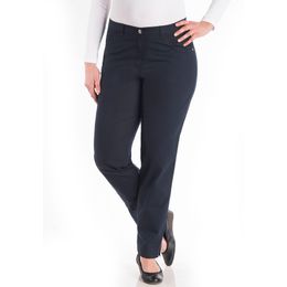 Chinohose KjBRAND "Betty Chino", Damen, Gr. 42, N-Gr, blau (dunkelblau), Web, Obermaterial: 60% Baumwolle, 37% Polyamid, 3% Elasthan, casual, bequem knöchellang, Hosen, mit Komfortbund