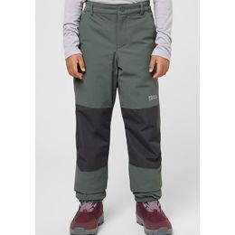 Outdoorhose Jack Wolfskin "RASCAL WINTER PANTS K" Gr. 140, Normalgrößen, grün (slate, green) Kinder Hosen