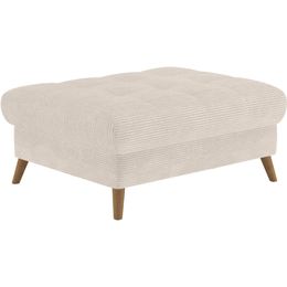 Hockerbank Home Affaire "Blackburn II" Hocker Gr. B/H/T: 102cm x 46cm x 82cm, Cord, beige (stripes 8622 natur) Passend zu der Garnitur, wahlweise mit Kaltschaum