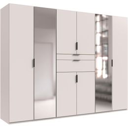 Drehtürenschrank wimex "Moldau OTTOs CHOICE TOPSELLER Lieferung bis in Deine Etage" Schränke Gr. B/H/T: 270 cm x 208 cm x 58 cm, 8 St., weiß Kleiderschrank mit Spiegel, 2 Schubladen in Breiten schwarze Griffe