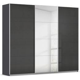 Schwebetürenschrank Rauch "Kleiderschrank Schrank Garderobe AGORDO mit Dekor- oder Hochglanzfront" Schränke Gr. B/H/T: 271 cm x 229 cm x 62 cm, 3 St., grau (graumetallic, hochglanz effektgrau) durchdachte Innenausstattung, in 4 Breiten und 2 Höhen MADE IN GERMANY