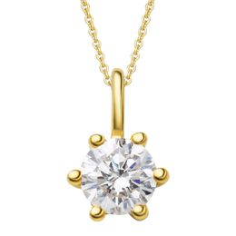 Kette mit Anhänger ONE ELEMENT "0.1 ct Diamant Brillant aus 585 Gelbgold" Halsketten Gr. 0.1 ct, Gelbgold 585-Diamanten, goldfarben (gold) Damen Schmuckset - Set mit verstellbarer Halskette