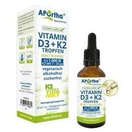 APOrtha® Vitamin D3 1.000 IE + Vitamin K2VITAL® 20 μg pro Tropfen - vegetarische Tropfen 50 ml