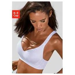 Sport-BH Lascana ACTIVE Gr. 75, Cup E, weiß Damen BHs Sport-BH Sportbekleidung mit eingearbeiteten Push-up-Kissen