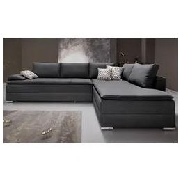 Ecksofa Inosign "Night & Day L-Form" Sofas Gr. B/H/T: 324cm x 95cm x 218cm, Struktur, Recamiere rechts, mit Bonnellfederkern, grau (hellgrau) mit Boxspring Bettfunktion 180x200 cm, Dauerschläfer