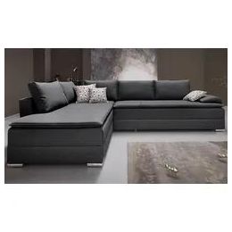 Ecksofa Inosign "Night & Day L-Form" Sofas Gr. B/H/T: 324cm x 95cm x 218cm, Struktur, Recamiere links, mit Bonnellfederkern, grau (hellgrau) mit Boxspring Bettfunktion 180x200 cm, Dauerschläfer