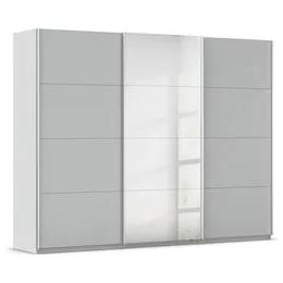 Schwebetürenschrank Rauch "Kleiderschrank Schrank Garderobe AGORDO mit Dekor- oder Hochglanzfront" Schränke Gr. B/H/T: 271cm x 210cm x 62cm, 3 St., grau (seidengrau) durchdachte Innenausstattung, in 4 Breiten und 2 Höhen MADE IN GERMANY