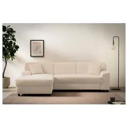 Ecksofa Inosign "Turah 2, L-Form, in Cord u. wasserabweisender Microfaser, Federkern" Sofas Gr. B/H/T: 241cm x 79cm x 146cm, Luxus-Microfaser flauschig, Recamiere links, ohne Bettfunktion, beige BTH: 24114679 cm, incl. Zierkissen, wahlweise mit Bettfunktion