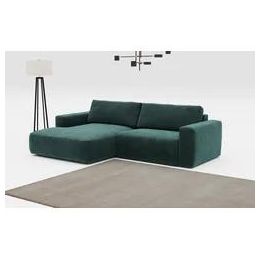 Ecksofa COTTA "Lasso L-Form" Sofas Gr. B: 288cm, Cord, Recamiere links, grün (hunter) mit breiter Recamiere im trendigen Cord oder angenehmen Strukturstoff