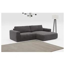 Ecksofa COTTA "Lasso L-Form" Sofas Gr. B: 288cm, Cord, Recamiere rechts, grau (anthracite) mit breiter Recamiere im trendigen Cord oder angenehmen Strukturstoff