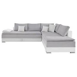 Ecksofa Inosign "Night & Day L-Form" Sofas Gr. B/H/T: 324cm x 95cm x 218cm, Cord, Recamiere rechts, mit Taschenfederkern, grau (hellgrau) mit Boxspring Bettfunktion 180x200 cm, Dauerschläfer