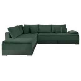 Ecksofa Inosign "Night & Day L-Form" Sofas Gr. B/H/T: 324cm x 95cm x 218cm, Cord, Recamiere links, mit Taschenfederkern, grün (flaschengrün) mit Boxspring Bettfunktion 180x200 cm, Dauerschläfer