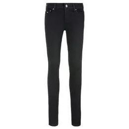 Skinny-fit-Jeans Tommy Jeans "Tommy Jeans - Nora Mid Rise Skinny Fit" Gr. 28, Länge 34, schwarz (denim schwarz) Damen Jeans Röhrenjeans aus Baumwollstretch mit mittlerer Leibhöhe