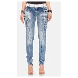 Cipo & Baxx Skinny-fit-Jeans CIPO & BAXX "Jeans" Gr. 27, Länge 34, blau Damen Jeans mit niedrige Taille in Skinny Fit, WD322