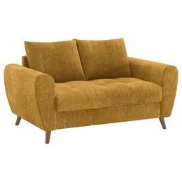 2-Sitzer Home Affaire "Blackburn II" Sofas Gr. B/H/T: 160cm x 71cm x 90cm, Veloursstoff, orange (dolce 9 curry) Mit Kaltschaumpolsterung bis 140 kg belastbar