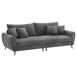 Big-Sofa Home Affaire "Blackburn II" Sofas Gr. B/H/T: 260cm x 71cm x 108cm, Microfaser, schwarz (memphis 17 schwarz) Wahlweise mit Kaltschaumpolsterung bis 140 kg belastbar