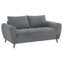 2,5-Sitzer Home Affaire "Blackburn II" Sofas Gr. B/H/T: 180cm x 71cm x 90cm, Microfaser, grau (novaclean avanti 1 stone) Mit Kaltschaumpolsterung bis 140 kg belastbar