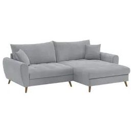 Ecksofa Home Affaire "Blackburn II" Sofas Gr. B/H/T: 246cm x 71cm x 170cm, Microfaser, Recamiere rechts, grau (memphis 45 grau) Wahlweise mit Kaltschaumpolsterung bis 140 kg belastbar