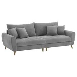 Big-Sofa Home Affaire "Blackburn II" Sofas Gr. B/H/T: 260cm x 71cm x 108cm, Microfaser, grau (memphis 20 stone) Mit Kaltschaumpolsterung bis 140 kg belastbar