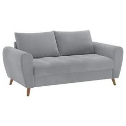 2,5-Sitzer Home Affaire "Blackburn II" Sofas Gr. B/H/T: 180cm x 71cm x 90cm, Microfaser, grau (memphis 45 grau) Mit Kaltschaumpolsterung bis 140 kg belastbar