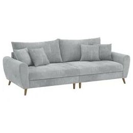 Big-Sofa Home Affaire "Blackburn II" Sofas Gr. B/H/T: 260cm x 71cm x 108cm, Veloursstoff, silberfarben (dolce 14 silver) Mit Kaltschaumpolsterung bis 140 kg belastbar