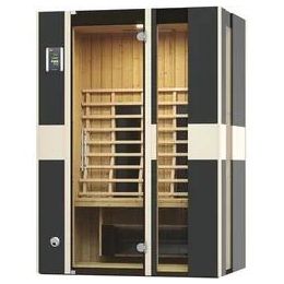 Weka Infrarotkabine "Infrarotkabine MILA 2" Saunen sportlichesDesign, farblich abgesetzt, 3 Fensterelemente Gr. ohne Ofen, externe Steuerung, beige (natur)