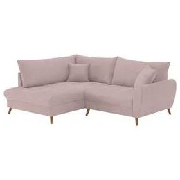 Ecksofa MR. COUCH "Blackburn II L-Form", rosa (stripes 8626 flamingo), B:230cm H:71cm T:190cm, Stripes (92% Polyester / 8% Nylon), Sofas, Wahlweise mit Kaltschaumpolsterung bis 140 kg belastbar