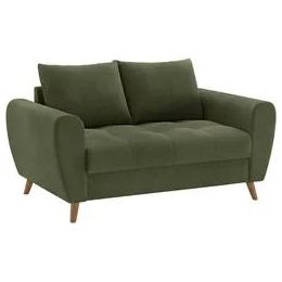 2-Sitzer Home Affaire "Blackburn II" Sofas Gr. B/H/T: 160 cm x 71 cm x 90 cm, Microfaser 1, grün (memphis 12 green) Wahlweise mit Kaltschaumpolsterung bis 140 kg belastbar