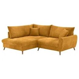 Ecksofa MR. COUCH "Blackburn II L-Form", orange (dolce 9 curry), B:230cm H:71cm T:190cm, Dolce (100% Polyester), Sofas, Wahlweise mit Kaltschaumpolsterung bis 140 kg belastbar