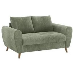 2-Sitzer Home Affaire "Blackburn II" Sofas Gr. B/H/T: 160cm x 71cm x 90cm, Velours, grün (dolce 11 grün) Mit Kaltschaumpolsterung bis 140 kg belastbar