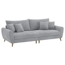 Big-Sofa Home Affaire "Blackburn II" Sofas Gr. B/H/T: 260cm x 71cm x 108cm, Microfaser 1, grau (memphis 45 grau) Wahlweise mit Kaltschaumpolsterung bis 140 kg belastbar