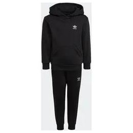 Trainingsanzug Adidas ORIGINALS "ADICOLOR HOODIE" Gr. 104, schwarz (black) Kinder Sportanzüge