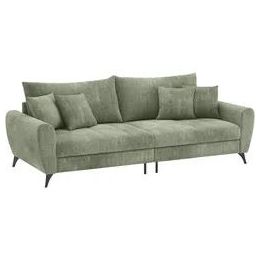 Big-Sofa Home Affaire "Blackburn II" Sofas Gr. B/H/T: 260cm x 71cm x 108cm, Velours, grün (dolce 11 grün) Wahlweise mit Kaltschaumpolsterung bis 140 kg belastbar