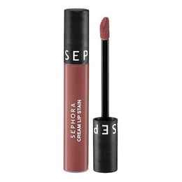 Sephora Collection - Cream Lip Stain - Samtiger Kussechter Lippenstift - Flüssiger Matter Lippenstift - cream Lip Stain-24 122 Casual Peach