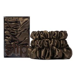 Slipsilk - Back To Basics - Haargummis Aus Reiner Seide Für Dunkelbraunes Haar - scrunchies Midi / Large Dark Brown