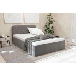 Polsterbett "Shawn", grau (silbergrau), L:210cm, Bezug Kopfteil: Teddy-Stoff: 100% Polyester, Bezug Bettgestell: Microvelours 100% Polyester, Polsterung: Polsterwatte, Material Gestell: gepolsterter Holzwerkstoff, Westfalia Schlafkomfort, Betten, zwei verschiedene Liegehöhen wählbar