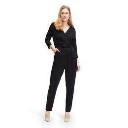 Overall Vera Mont "Vera Mont Jumpsuit mit Bindegürtel" Gr. 36, Normalgrößen, schwarz Damen Overalls Wickel-Design