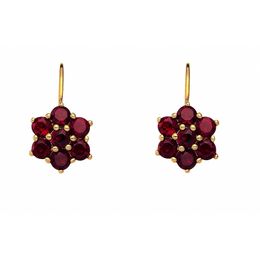 Adelia´s Paar Ohrhänger ADELIA´S "Damen Goldschmuck 1 333 Gold Boutons mit Granat" Ohrringe Gr. Damen, Gelbgold 333, rot Damen 333 Gold mit Granat Goldschmuck für