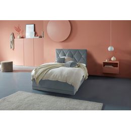 Polsterbett "Adamas", grau, L:210cm, Bezug: 100% Polyester, Polsterung: Polsterwatte, Material Gestell: gepolsterter Holzwerkstoff, Westfalia Schlafkomfort, Betten, auch mit Bettkasten, Knopfheftung mit Strasssteinen